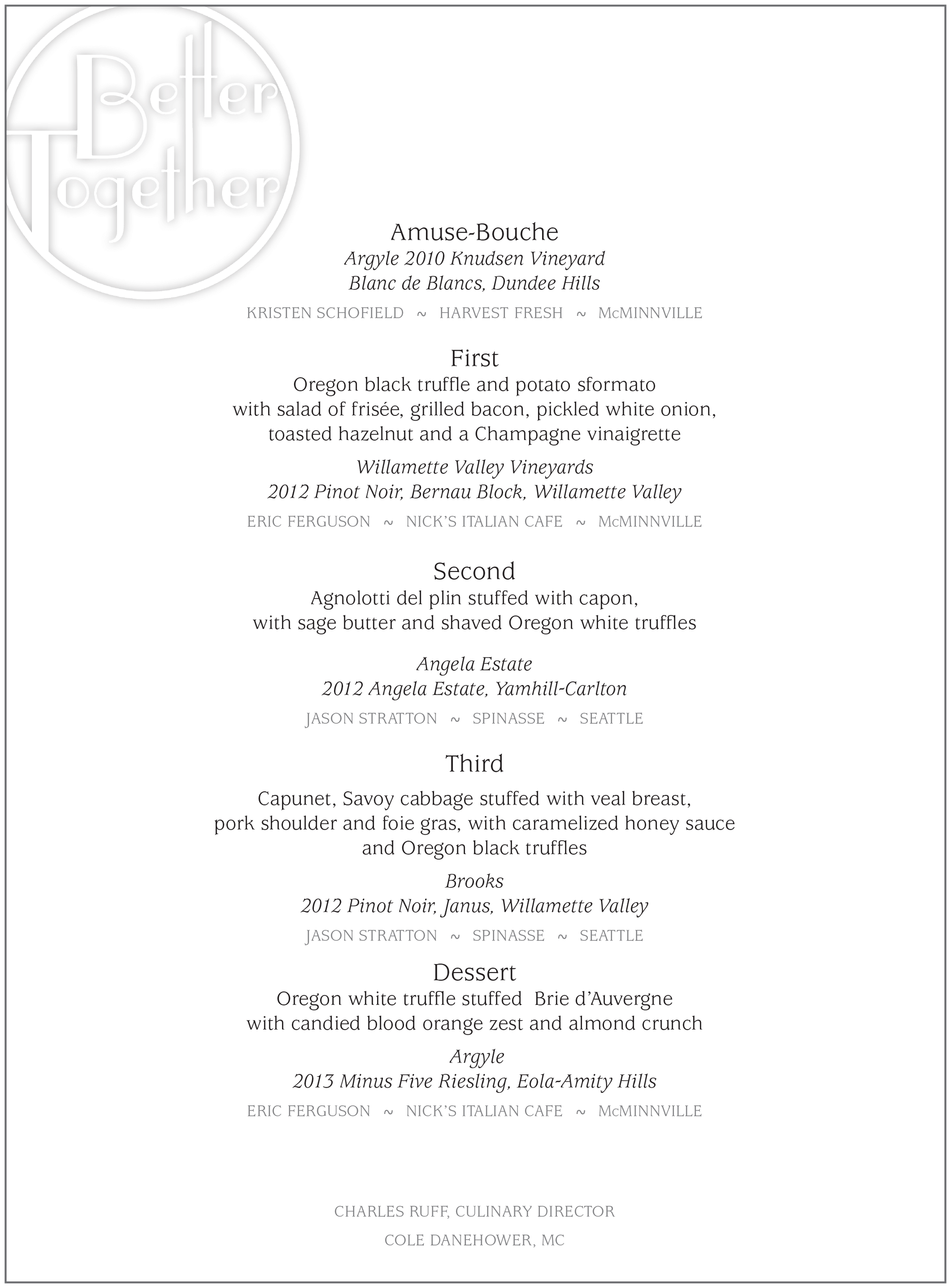 Past OTF Menus - Oregon Truffle Festival