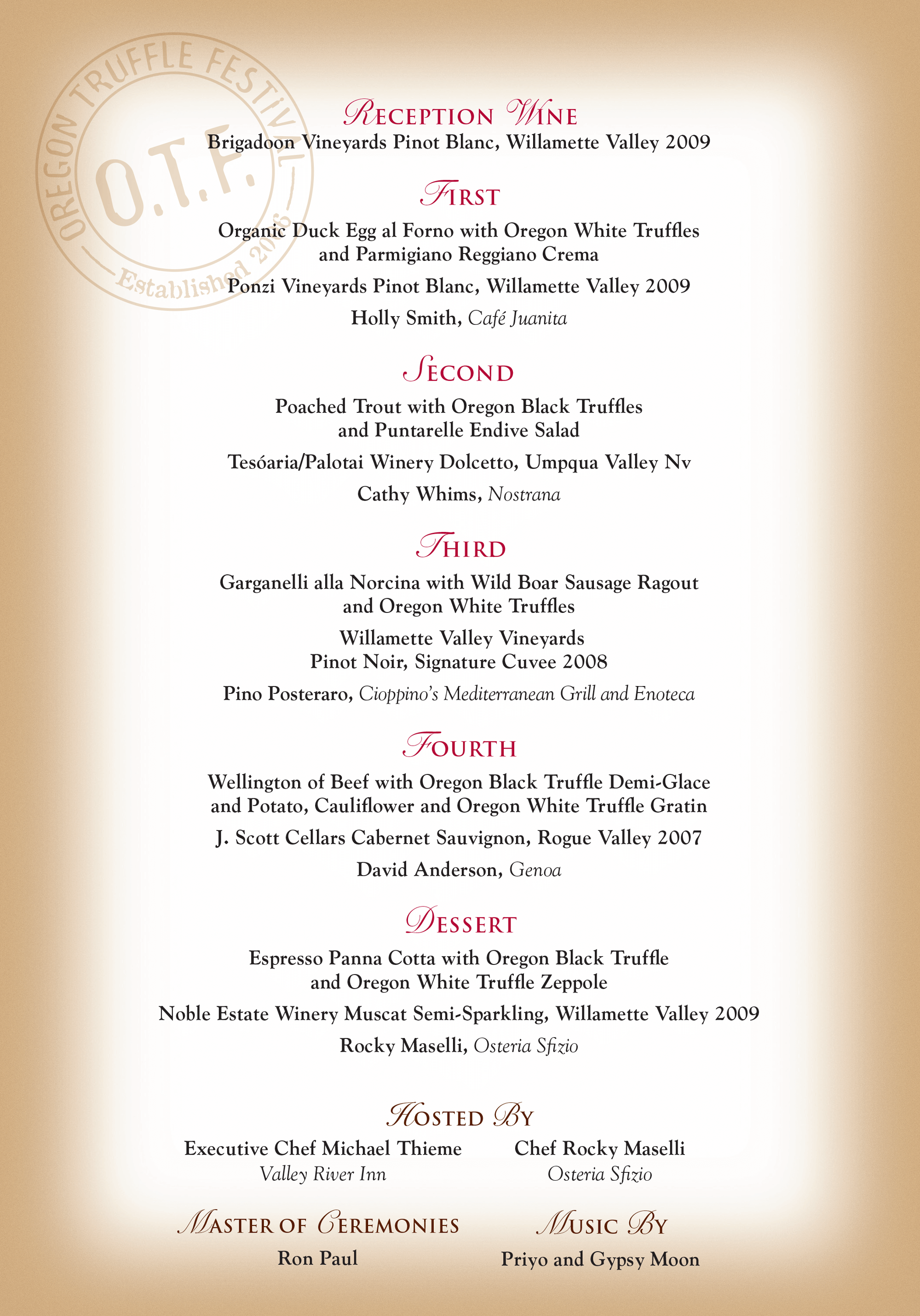 Past OTF Menus - Oregon Truffle Festival